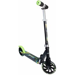 Scooter Muuwmi "Aluminium Neon 180 mm, mit Leuchtrollen" grün