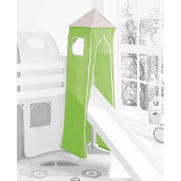 Bettturm Ticaa Spieltunnel Gr. B/H/L: 45 cm x 190 cm x 45 cm, grün (grün, beige)