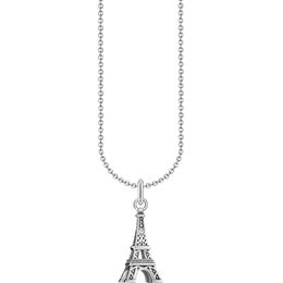 Kette mit Anhänger Thomas Sabo "Eiffelturm-Anhänger, KE2236-643-14-L45V" Halsketten Gr. 45, Silber 925 (Sterlingsilber), bunt (silberfarben, weiß) Damen mit Zirkonia (synth.)