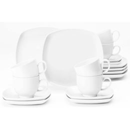 Kaffeeservice Seltmann Weiden "Geschirr-Set, Service Lido" Geschirr-Sets Gr. 18 tlg., weiß harmonische Formensprache, Made in Germany, 18 Teile, für 6 Personen