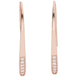 Paar Ohrhaken Smart Jewel "mit Zirkonia, rosé vergoldet, Silber 925" Ohrringe Gr. Silber 925 (Sterlingsilber), rosegold (rosé vergoldet) Damen