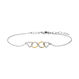 Armband JULIE JULSEN "925 Silber rhodiniert teils vergoldet Infinity Herz" Armbänder Gr. 19cm, Silber 925 (Sterlingsilber), bunt (mehrfarbig) Damen