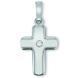 Kette mit Anhänger ONE ELEMENT "Zirkonia Kreuz aus 925 Silber" Halsketten Gr. Silber 925 (Sterlingsilber), silberfarben (silber) Damen Schmuckset - Set mit verstellbarer Halskette