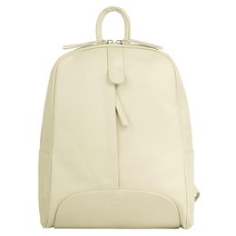 Cityrucksack Samantha Look Gr. B/H/T: 35 cm x 23 cm x 10 cm, beige Rucksäcke echt Leder, Made in Italy