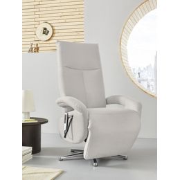 Sit & More TV-Sessel SIT & MORE "Tycoon mit Kopfteilverstellung und 360 Drehfunktion", silber, B:74cm H:117cm T:85cm, 98%Polyester, 2%Polyamid, Sessel, wahlweise manuell oder elektrischer Funktion, auch mit Akku (kabellos)