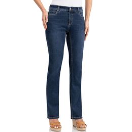 Bootcut-Jeans WONDERJEANS Gr. 44, Länge 32, blau (authentic blue) Damen Jeans mit leicht ausgestelltem Bein