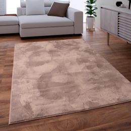 Fellteppich Paco Home "Kunstfell Soft 380" Teppiche Gr. B: 140 cm 1 St., 14 mm, L: 200 cm, grau (taupe) Fellteppich Langflor, Kuschelteppich - besonders weich, Uni-Farben