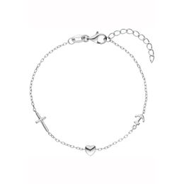 Armband Jobo "Glaube Liebe Hoffnung" Armbänder Gr. Silber 925 (Sterlingsilber), silberfarben (silber 925) Damen 925 Silber 19 cm