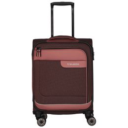 Weichgepäck-Trolley Travelite "VIIA S" Gr. B/H/T: 38 cm x 55 cm x 20 cm 34 l, rosa (frühlingsrose) Koffer Weichschalenkoffer Handgepäck-Koffer Reisegepäck TSA Schloss