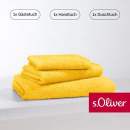 Handtuch Set s.Oliver "s. Oliver, besonders weich und saugfähig" Handtücher (Packung) Gr. 3 St., gelb 1 Gästetuch 30x50 cm, Handtuch 50x100 Duschtuch 70x140 cm