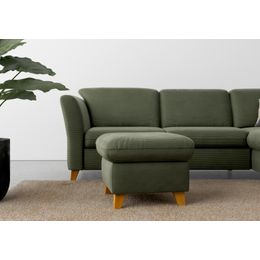 Polsterhocker Home Affaire "Trelleborg", gr&uuml;n (olive), B:58cm H:48cm T:58cm, 95% Polyester, 5% Polyamid, Hocker, Polsterhocker, mit Cord-Bezug, mit Staufach, inkl. Federkern-Polsterung