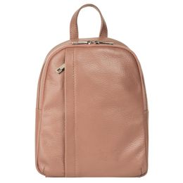 Cityrucksack Samantha Look Gr. H/T: 29cm x 9cm, rosa (alt-rosa) Rucksäcke Echt Leder, Made in Italy