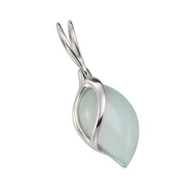 Ketten-Anhänger Vivance "925/- Sterling Silber Aqua-Achat" Schmuckanhänger Gr. ONE-SIZE, 8,35 ct, Silber 925 (Sterlingsilber), 2,5 g, weiß (weiß, hellblau) Damen