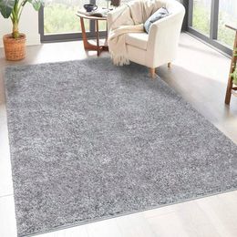 Hochflor-Teppich Carpet City "City Shaggy" Teppiche Gr. B: 230 cm 1 St., 30 mm, L: 320 cm, grau Robuster Langflor Teppich uni, besonders flauschig weich