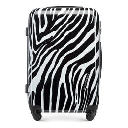 Koffer Wittchen "Young" Gr. 62.3 l, schwarz-weiß (schwarz und weiß) Koffer Medium Pink ABS Hardside Suitcase with Print Wittchen