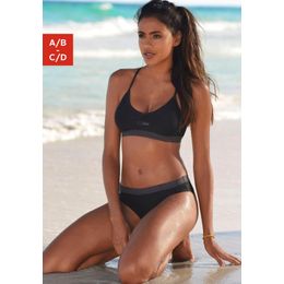 Bustier-Bikini Venice Beach Gr. 34, Cup A/B, schwarz (schwarz, grau) Damen Bikini-Sets mit abgetönten Details