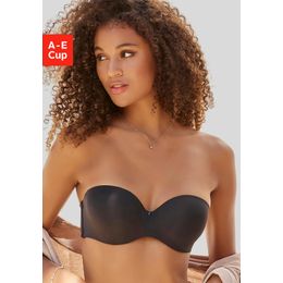 Multiway-BH Lascana Gr. 75, Cup A, schwarz, Damen, Microtouch, Obermaterial: 60% Polyamid, 35% Polyester, 5% Elasthan, BHs, mit verschiedenen Tragevarianten