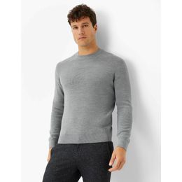 Rundhalspullover Brax "Style ROY" Gr. L (52), silberfarben Herren Pullover