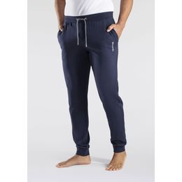 Sweathose BENCH. LOUNGEWEAR Gr. 48/50 (M), N-Gr, blau (navy) Herren Hosen Jogginghose mit Kordel, aus Baumwoll-Mix