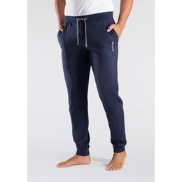 Sweathose BENCH. LOUNGEWEAR Gr. 44/46 (S), N-Gr, blau (navy), Herren, Sweatware, Obermaterial: 60% Baumwolle, 40% Polyester, Hosen, Jogginghose mit Kordel, aus Baumwoll-Mix