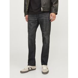 Jack & Jones Regular-fit-Jeans JACK & JONES "JJICLARK JJORIGINAL JOS LID NOOS" Gr. 30, Länge 30, schwarz (black denim) Herren Jeans