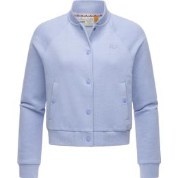 Bomberjacke Ragwear "Simonette", Damen, Gr. 5XL (50), blau, Material: 70% Baumwolle, 30% Polyester, gerade h&uuml;ftlang, hoch geschlossener Ausschnitt, &Auml;rmel ohne &Auml;rmelschlitz Rippstrickb&uuml;ndchen, Jacken Bomberjacke, stylische Damen Collegejacke f&uuml;r den &Uuml;bergang