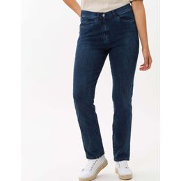 5-Pocket-Jeans RAPHAELA BY Brax "Style LAURA SLASH" Gr. 42K (21), Kurzgrößen, blau (dunkelblau) Damen Jeans