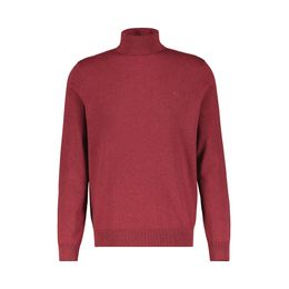 Rollkragenpullover Lerros "Lerros Rollkragen-Strickpullover" Gr. L, ruby red melange Herren Pullover