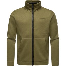 Sweatjacke Ragwear "Fabbian Collar" Gr. 4XL (60), grün (olivgrün) Herren Sweatjacken Basic Feinstrick-Jacke