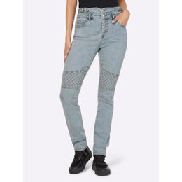 Bequeme Jeans Heine Gr. 36, Normalgrößen, blau (blue, bleached) Damen Jeans