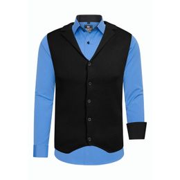 Langarmhemd Rusty Neal Gr. 4XL, EURO-Größen, blau Herren Hemden inklusive Langarmhemd und Weste