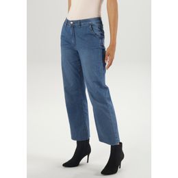 Straight-Jeans Aniston SELECTED Gr. 36, N-Gr, blau (blue) Damen Jeans mit weitem Bein; regular waist - NEUE KOLLEKTION