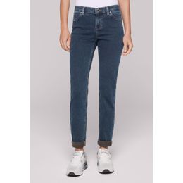 Slim-fit-Jeans SOCCX Gr. 26, Länge 32, blau Damen Jeans mit normaler Leibhöhe