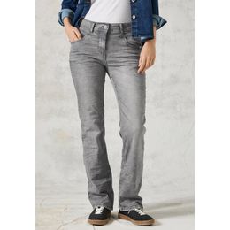 Slim-fit-Jeans Cecil "Toronto" Gr. 28, Länge 28, grau (mid grey wash) Damen Jeans im Bootcut Fit