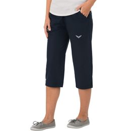 Jerseyhose TRIGEMA "TRIGEMA 3/4-Hose mit Kordelzug" Gr. L, US-Größen, blau (navy) Damen Hosen