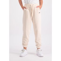 Jogginghose Alpha Industries "Alpha Industries Women - Jogger Basic SL Wmn" Gr. L, Normalgrößen, weiß (jet stream white) Damen Hosen