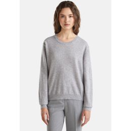 Rundhalspullover United Colors Of Benetton Gr. S (36), grau (grau meliert) Damen Pullover