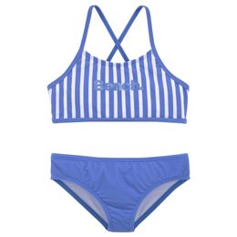 Bustier-Bikini Bench. Gr. 122/128, N-Gr, blau (blau gestreift) Kinder Bikini-Sets mit trendigen Streifen