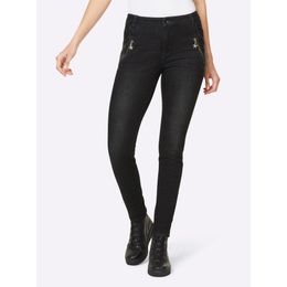 Bequeme Jeans Heine Gr. 40, Normalgrößen, schwarz (black denim) Damen Jeans