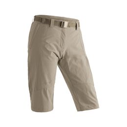 Caprihose Maier Sports "Kluane" Gr. 18, Kurzgrößen, beige (dunkelbeige) Damen Hosen Shorts, kurze Wanderhose, Outdoorhose mit 2 Taschen, Regular Fit