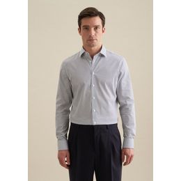 Businesshemd Seidensticker "X-Slim", Herren, Gr. S (38), normale Ärmellängen, blau (hellblau), 67% Baumwolle 29% Polyester 4% Elastan, bedruckt, skinny fit, Langarm 2-Knopf-Manschette, Hemden, X-Slim Langarm Kentkragen Druck