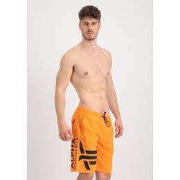 Shorts Alpha Industries "Alpha Industries Men - Beachwear Side Print Board Short" Gr. S, Normalgrößen, orange (alpha orange) Herren Hosen