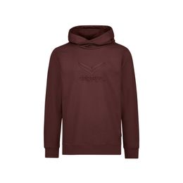 Kapuzensweatshirt TRIGEMA "TRIGEMA Kapuzenpullover mit großem 3D-Motiv", Damen, Gr. XXL, braun (kastanie), 70% Baumwolle, 30% Polyester, casual, Sweatshirts