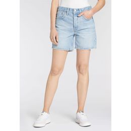 Levi's Bermudas LEVI'S "501 MID THIGH SHORT" Gr. 26, N-Gr, blau (ojai luxor last shor) Damen Hosen mit Fransen am Saum