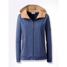 Shirtjacke Casual Looks "Sweatjacke" Gr. 36, blau (jeansblau) Damen Shirts