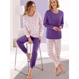 wäschepur Schlafanzug WÄSCHEPUR Gr. 36/38, bunt (rosé, lila, bedruckt) Damen Homewear-Sets