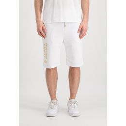 Sweatshorts Alpha Industries "Alpha Industries Men - Shorts Basic Short AI Foil Print" Gr. L, Normalgrößen, weiß (white, yellow gold) Herren Hosen