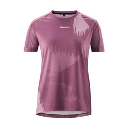 Radtrikot Gonso "VENINA" Gr. 40, lila (dunkellila), Damen, 92% Polyester (Recycelt), 8% Elasthan, Trikots, Damen MTB-Radshirt kurzarm, leichtes Fahrradtrikot, Funktionsshirt