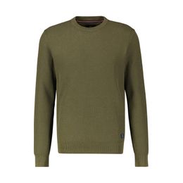 Strickpullover Lerros "Lerros Strickpullover, O-Neck" Gr. L, grün (aged olive) Herren Pullover