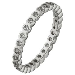 Fingerring Jobo Fingerringe Gr. 50, Silber 925 (Sterlingsilber), silberfarben (silber 925 + weiß) Damen Silber mit Zirkonia rundum